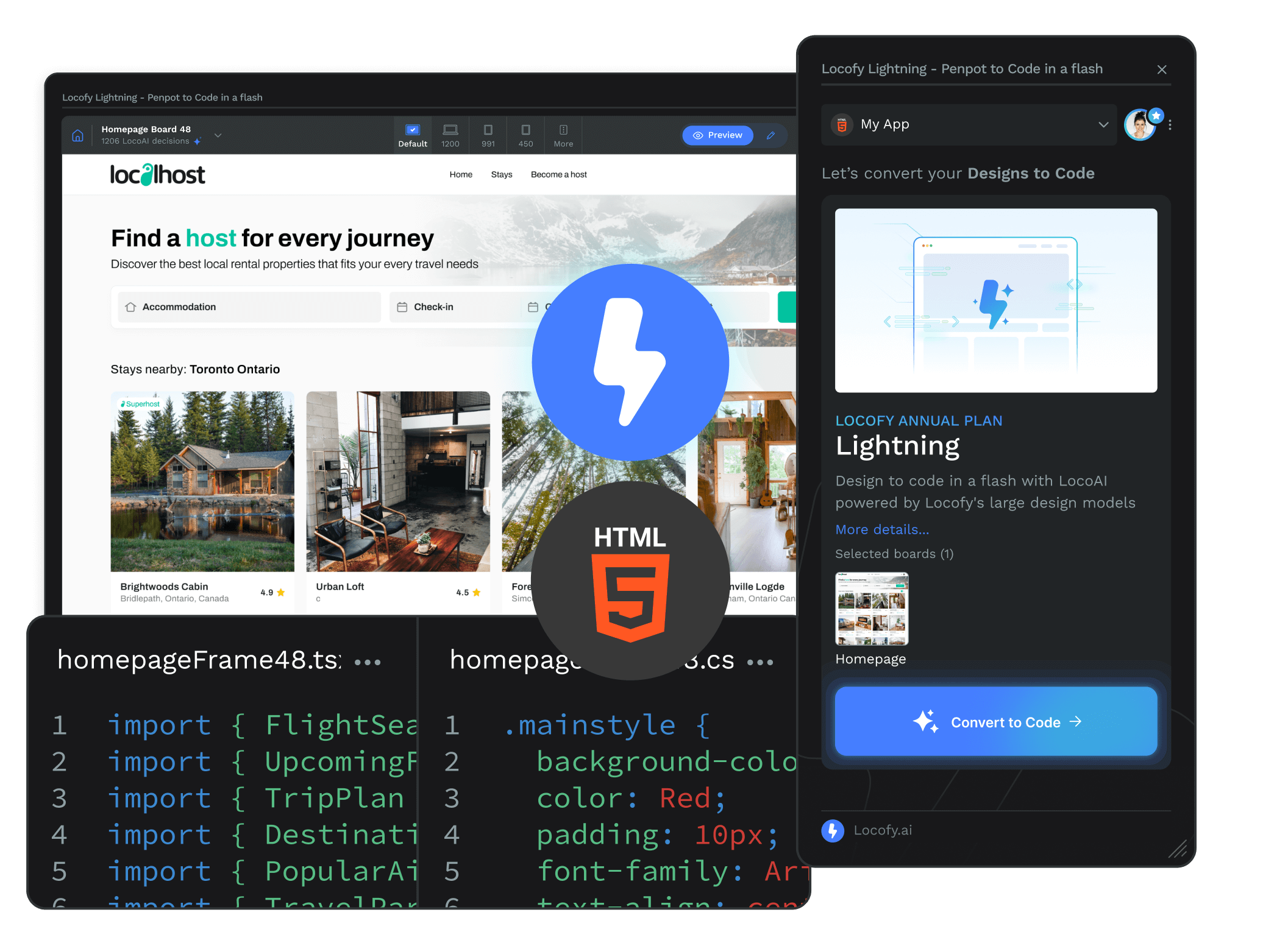 Convert Figma Designs to Code in a flash using Locofy Lightning