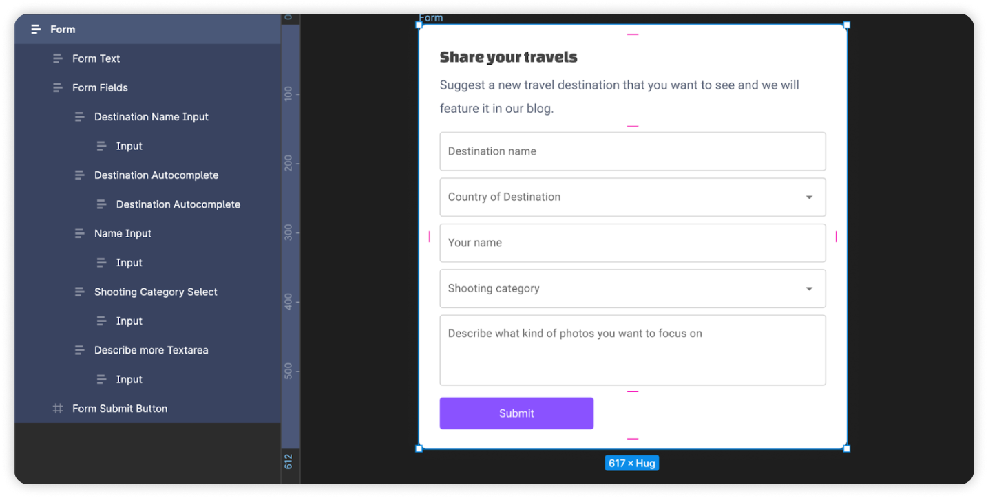 Exporting a custom form for your existing repository – Locofy Docs